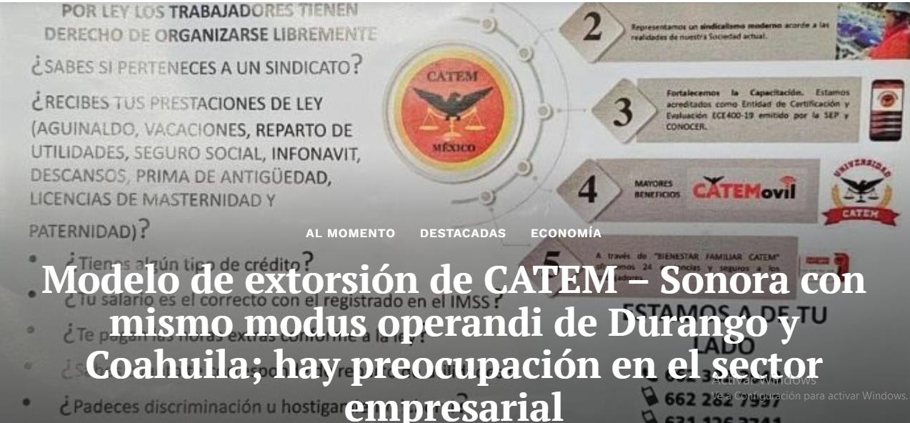 Mafia sindical en Sonora: Denuncian esquema de extorsión y “piratería ...